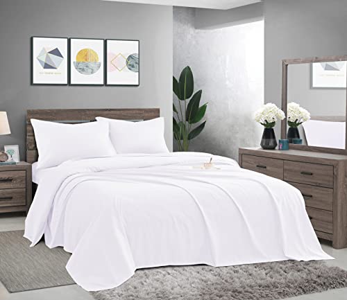 Ersmak Bright White Queen Sheets Set (4 Piece), Super Soft Brushed Microfiber Bed Sheets with 16 Inch Deep Pocket, Egyptian Quality Luxury Bedding Set