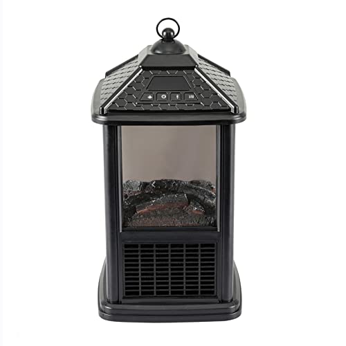 Freestanding Mini Small Indoor Electric Fireplaces Lanterns Space Heaters Stove 3D Flame Portable Electric Fireplace Space Heaters for Indoor Use with Remote Timer Thermostat