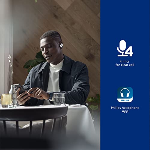 PHILIPS Fidelio T1 True Wireless Headphones with Active Noise Canceling Pro+, Audiophile Quality, White