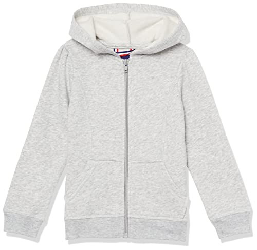 French Toast girls Zip Front Fleece Hoodie School Uniform Coat, Heather Gray, 7 8 US