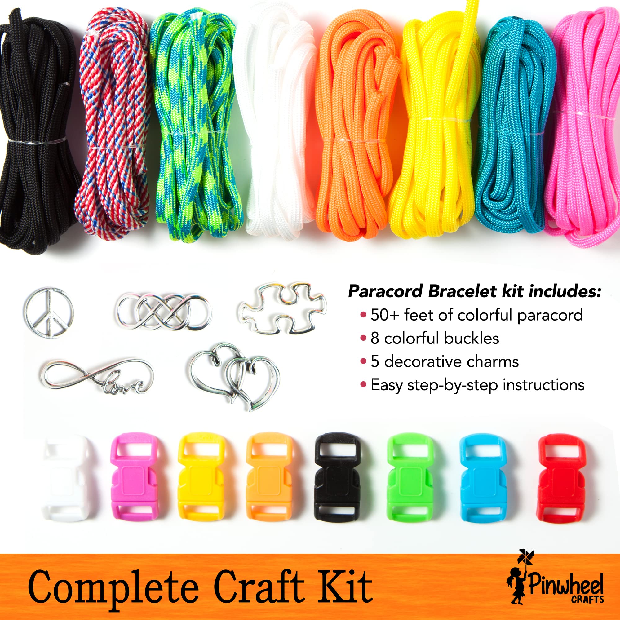 Pendant Jewelry Kit & Paracord Bracelet Kit Bundle - Fun DIY Arts and Crafts Project for Kids Ages 6 7 8 9 10 11 12 - Great Gifts for All Occasions