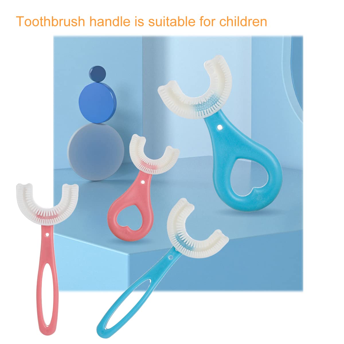 LDHCYGGL USSJ 2PCS Silicone U-Shaped Manual Toothbrushes for Kids, Newest Lovely Children Training Toothbrushes. (6-12 Years)