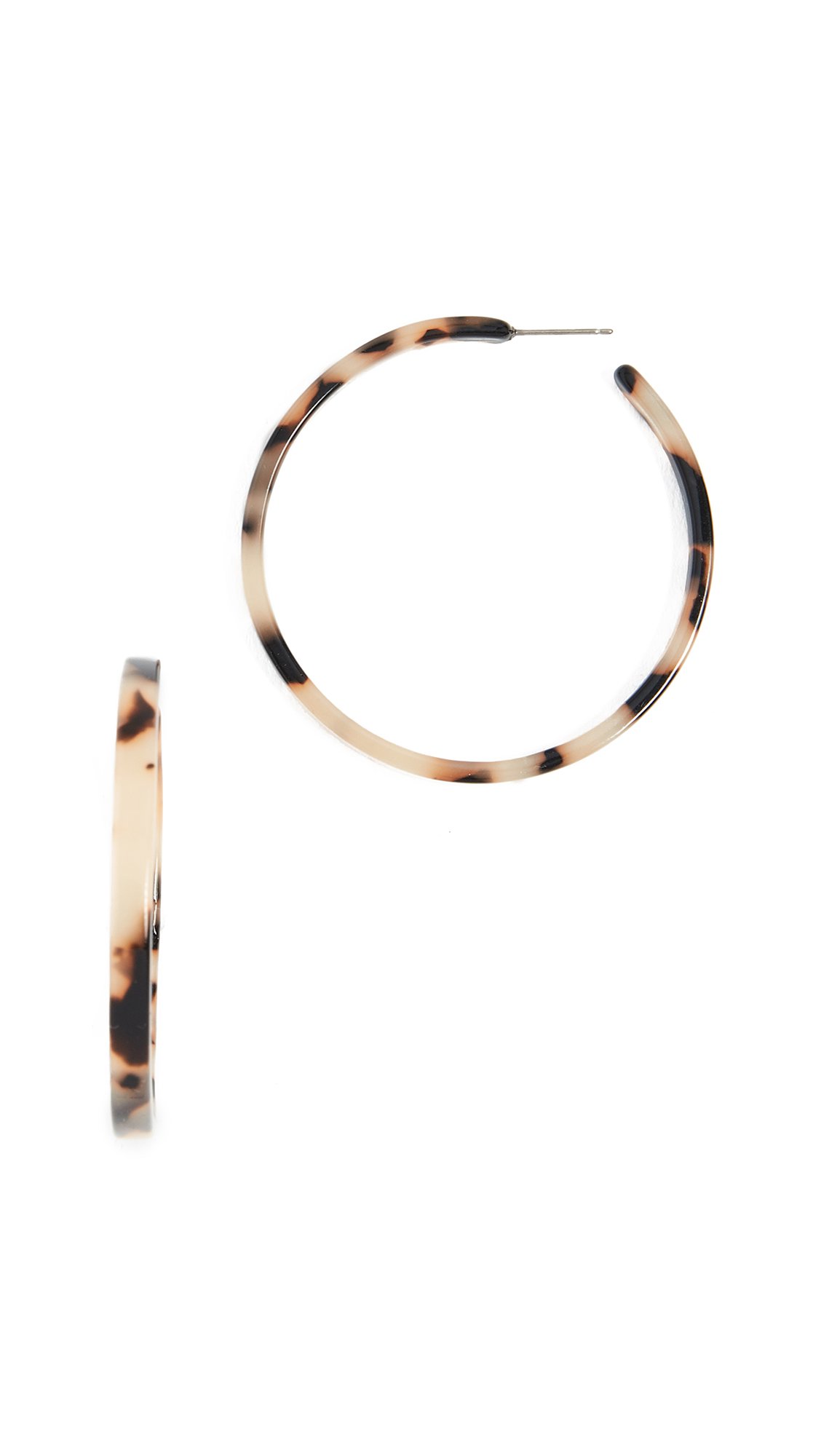 Artist Unknown Women's Windy Hoop Earrings, Tortoise, Bronze, Brown, Tan, One Size