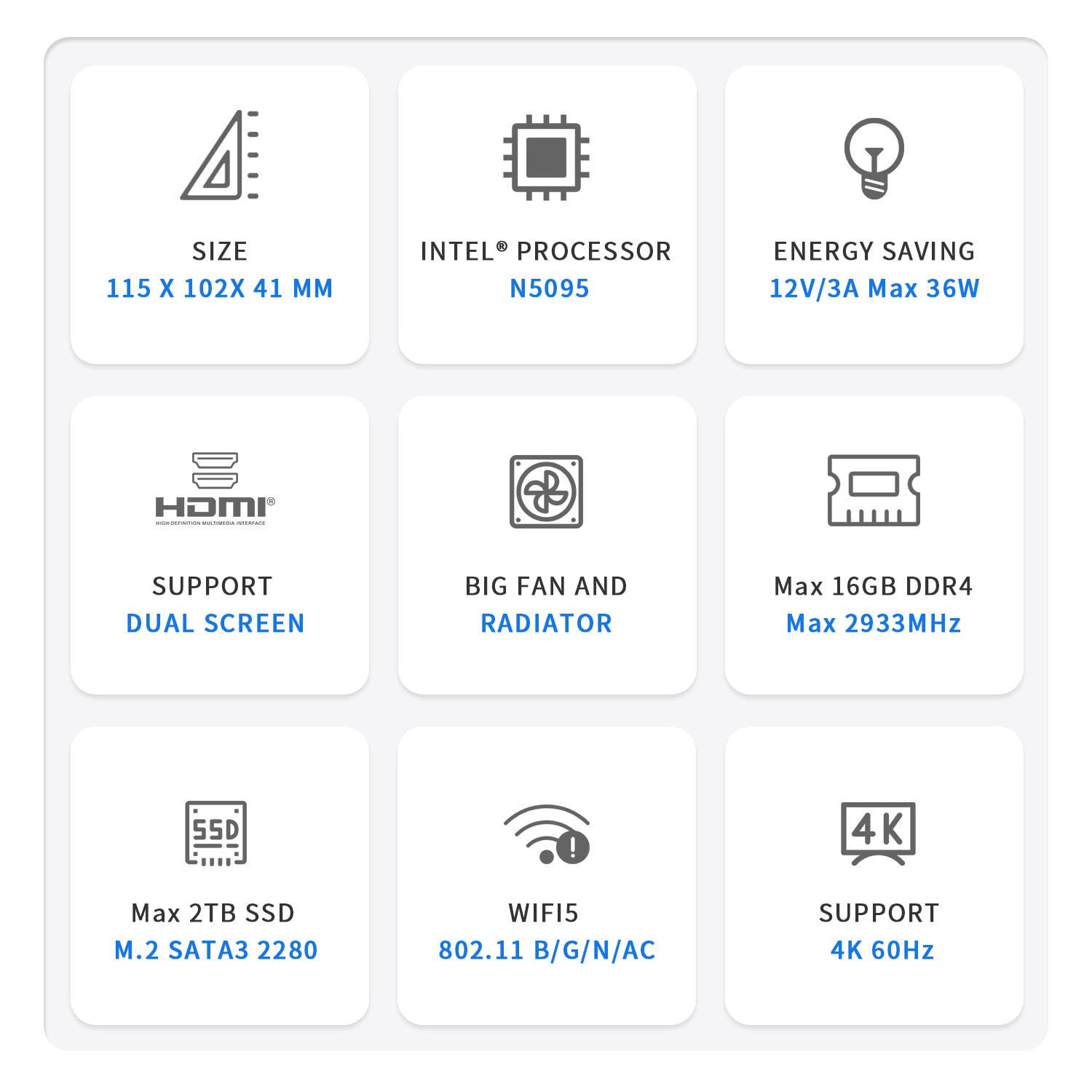 Beelink Dual 2.5GbE Network- Triple 4K Displays- 16GB DDR5 Mini PC, Intel 12th Core i3 N100 EQ13 Support AV1 deconding, 500GB PCIex1 SSD, WIFI6, BT5.2, Office, Openwrt Mini Computers