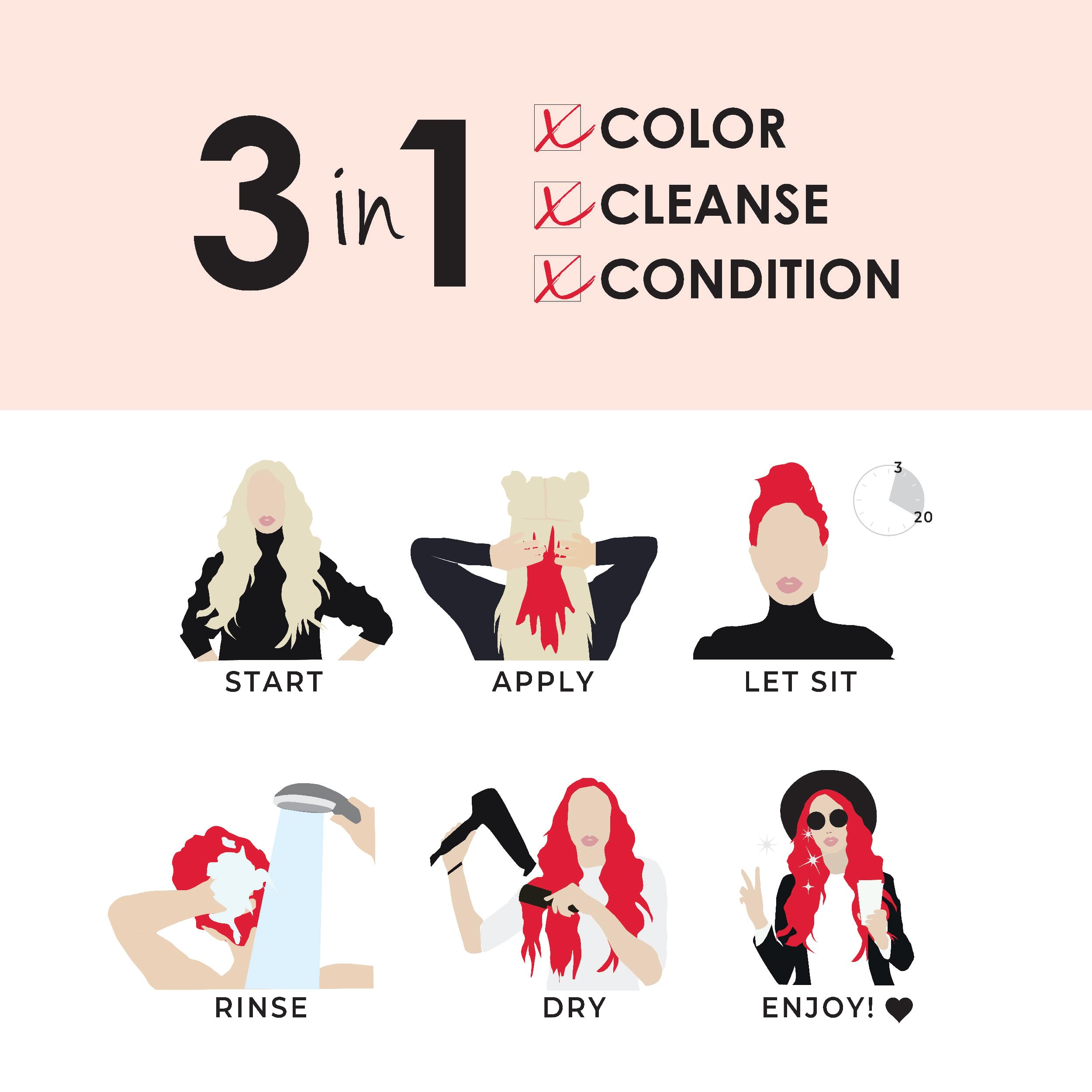 Keracolor Clenditioner Color Depositing Conditioner - Hair Glaze Colorwash, Red, 12 Fl Oz