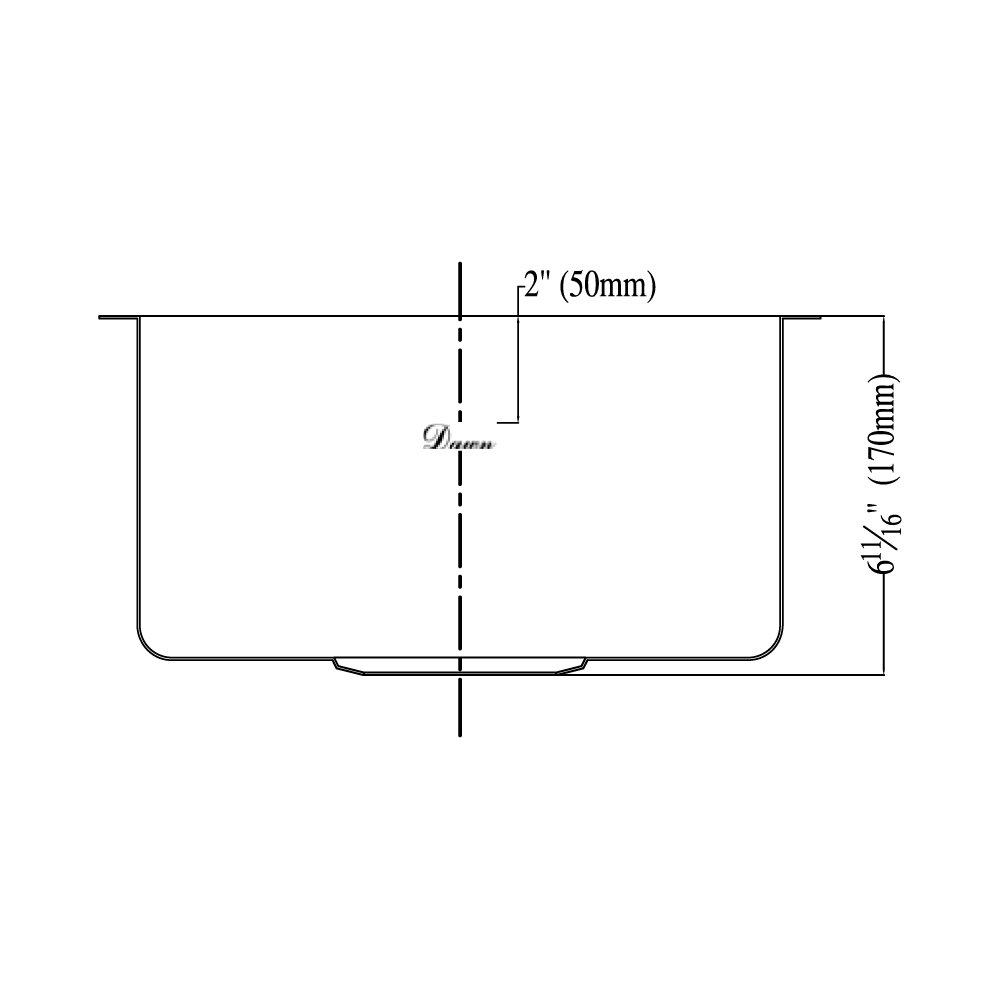 Dawn BS121307 Undermount Single Bowl Bar Sink, Polished Satin