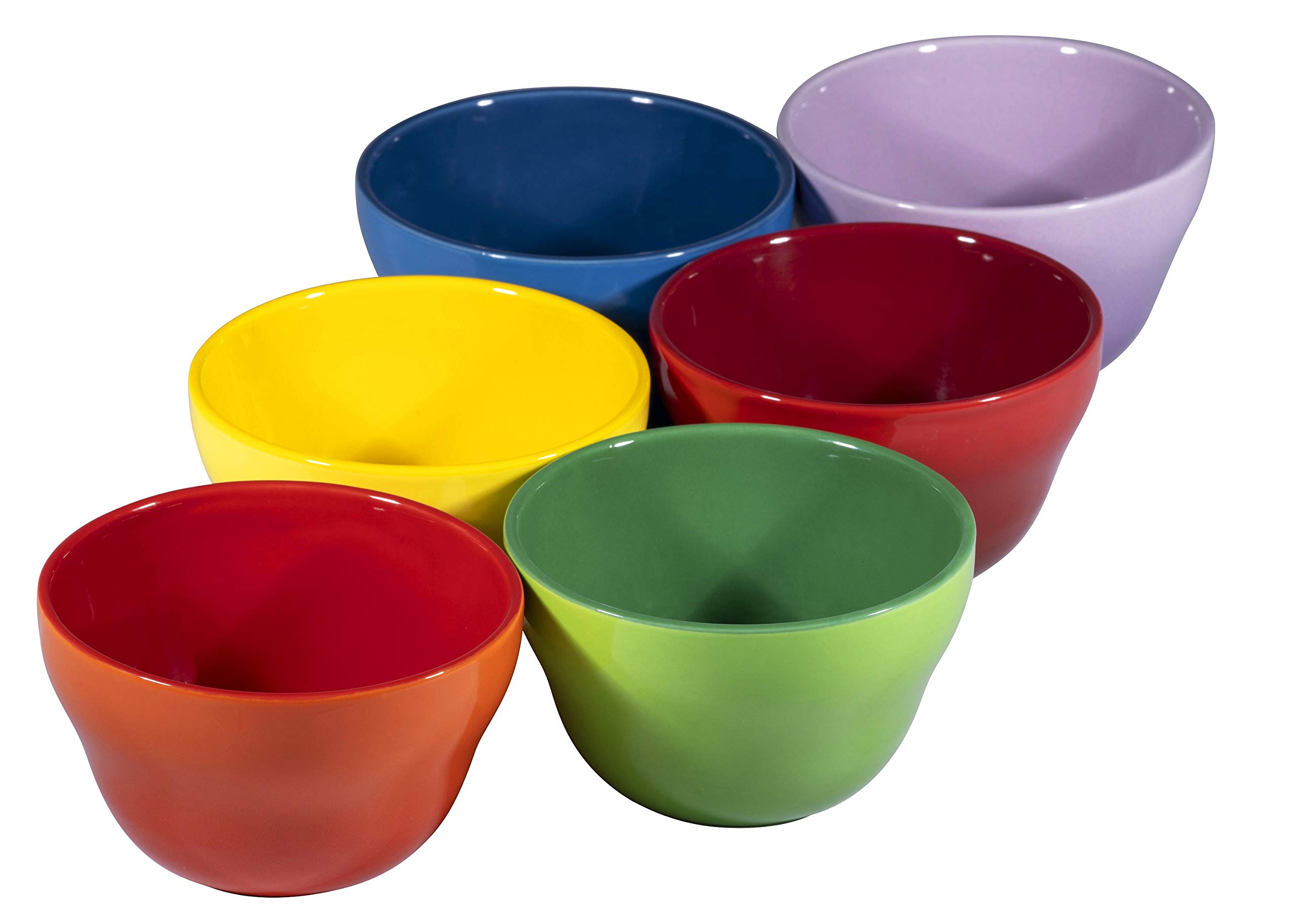 Bruntmor 8 oz Porcelain Bowls Set of 6 - for Ice Cream, Dessert, Soup, Small Side Dishes, Salad, Cereal, Rice - Microwave, Dishwasher and Oven Safe - Gradient Colors