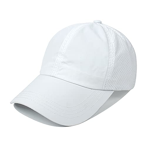 Bonvince Womens Criss Cross Ponytail Hat Quick Drying Baseball Cap Sun Hats UV Protection Sport Hat Black/White