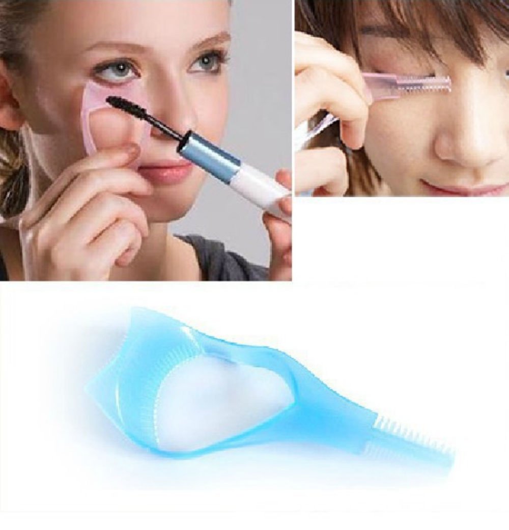 yueton 2pcs 3 in 1 Makeup Eyelash Tool Upper Lower Lash Mascara Applicator Guide Eyelash Comb Cosmetic Tool