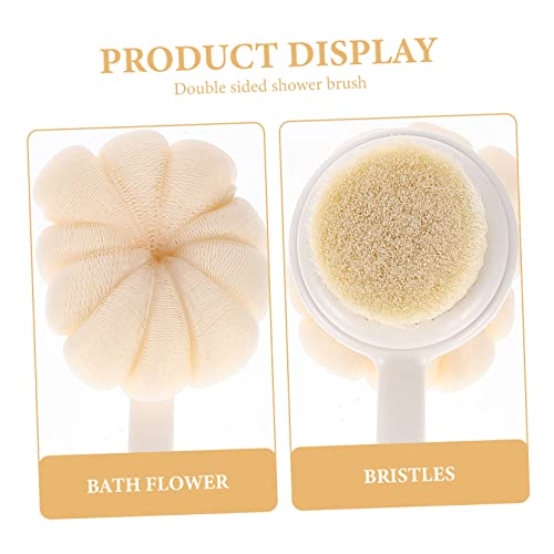 Healifty 2pcs Long Handle Bath Brush Body Cleansers Bath Back Brush Nubuck Cleaner Dry Brushing Body Brush Dual- Sided Back Brush Back Scrub Brush or White Back Scrubbers Body Shower Brush