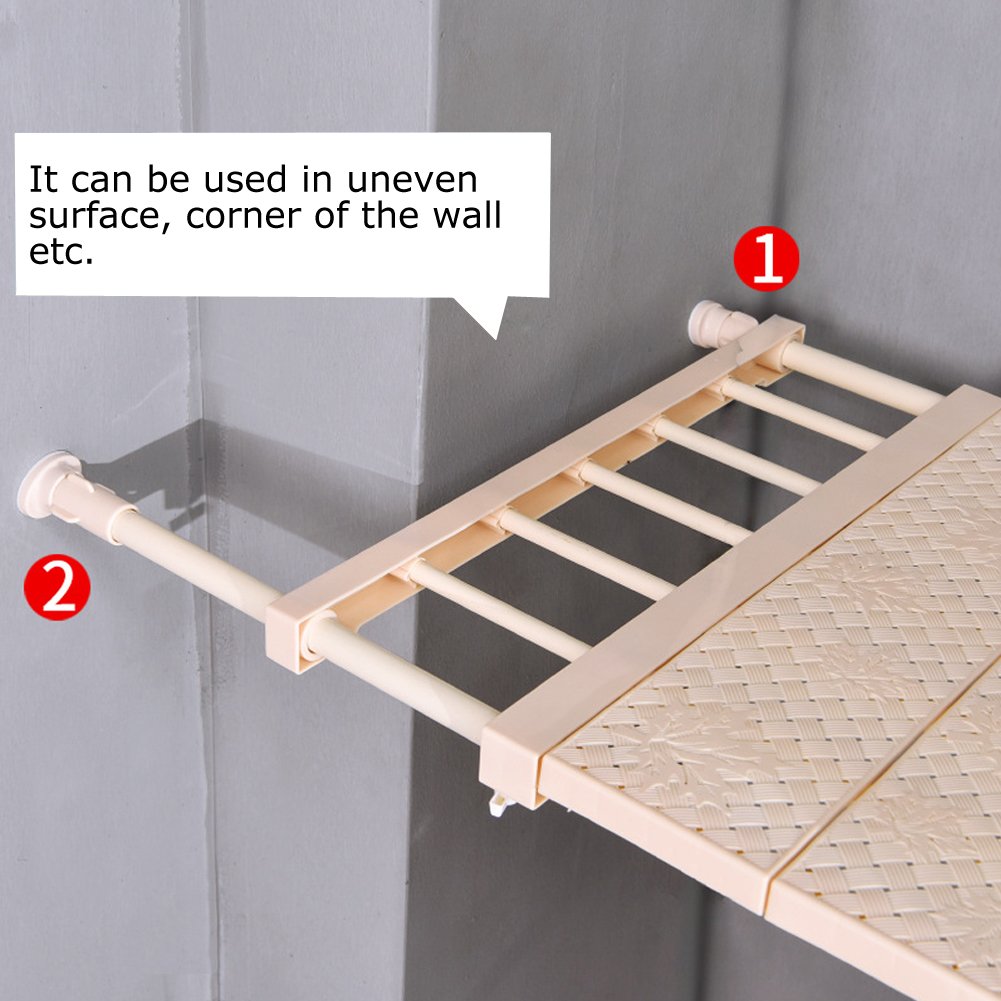 In kds Scalable Layered Separator Updated Version Adjustable Storage Rack Shelf for Wardrobe Refrigerator Cupboard Random Colour ((53-90) x42cm)