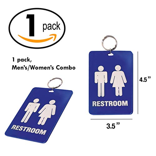Lucky Line - Unisex Restroom Pass Key Tag, Plastic with Split Key Ring Keychain Identifier for Restaurant, Office, Gas Station, 1 Per Pack (53201)
