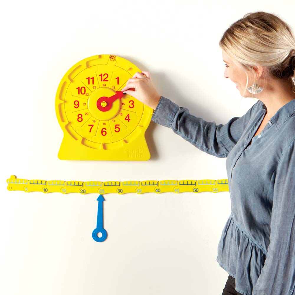 Learning Resources 92905 hand2mind 24 Hour Number Line Clock Classroom Set