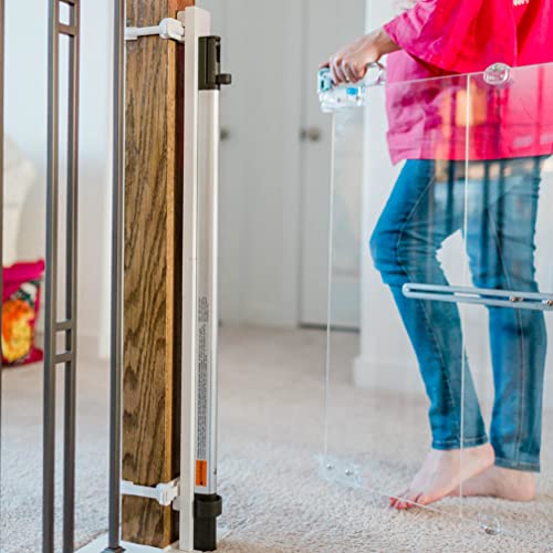 Qdos Crystal Designer Baby Safety Gate - Meets Tougher European Standards - Modern Design and Unparalleled Safety - Beauty & Safety Together at Last - Simple Installation | Hardware Mount
