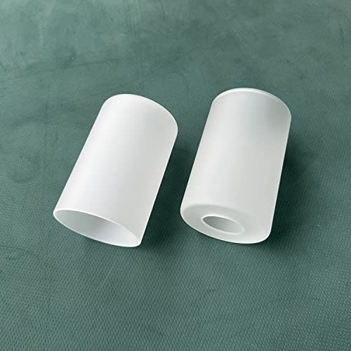 Frosted Light Shade Glass Lamp Shade Pendant Light Shade Replacement Light Fixture Cylinder Shade Diameter 3.5" Height 5.5" Fitter 1.65" (2 Packs)