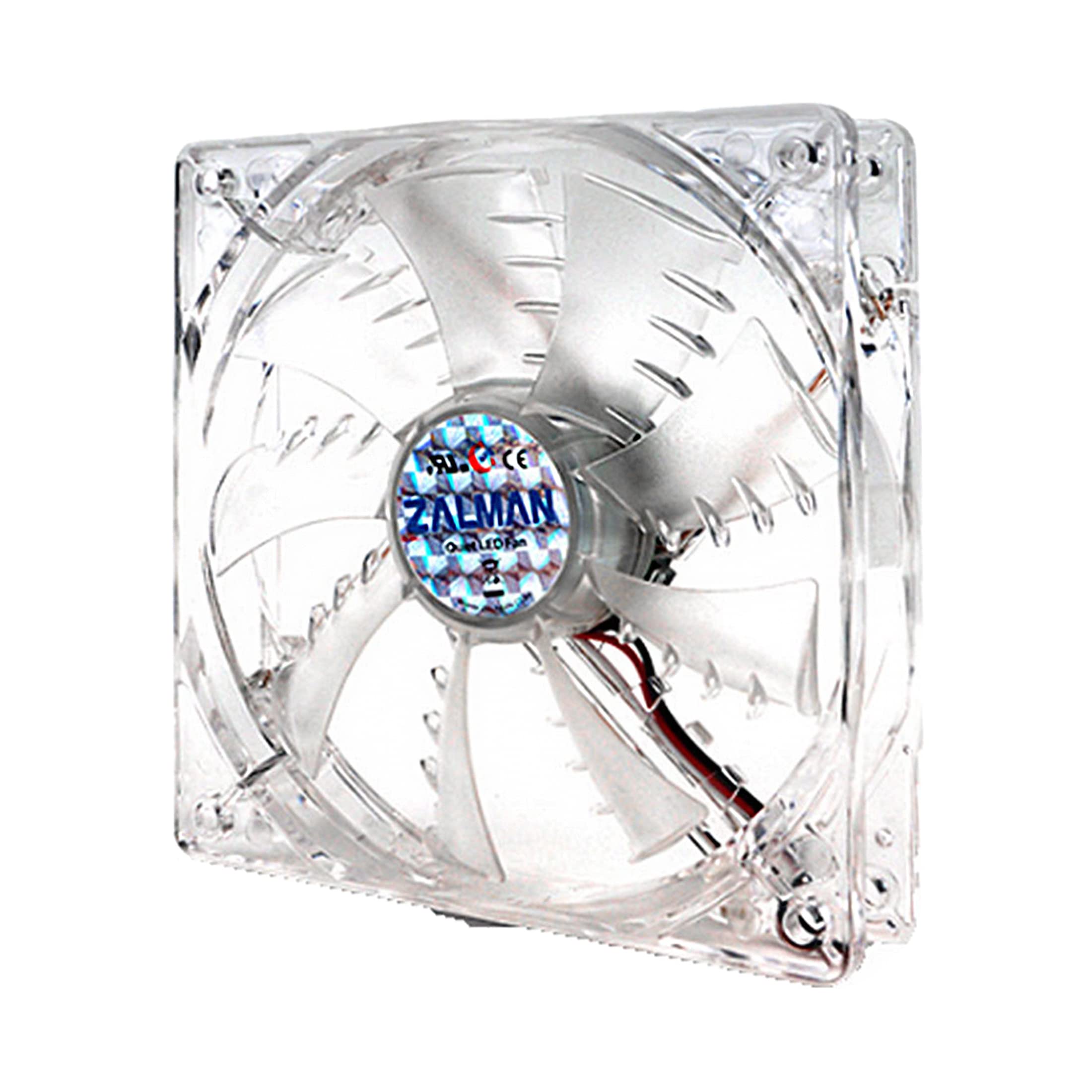 Zalman Ultra Quiet ZM-F2 92mm Blue LED Shark Fin Blade Case Fan Cooling, White ZM-F2 LED (SF)