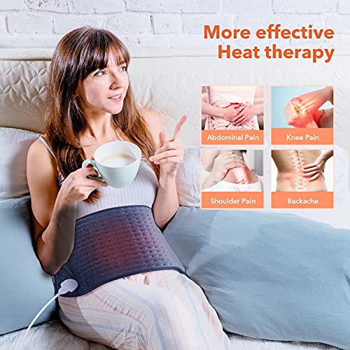 Heating Pad, Toberto Electric Heating pad for Back Pain Relief Muscle Cramps Ultra Soft 12"x24" Large Heated Pad with 6 Heat Settings 4 Timer Auto Shut Off Navy Blue