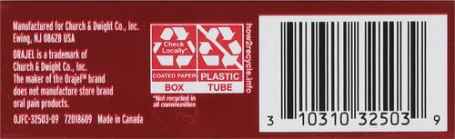 Orajel 4X for Toothache & Gum Pain Severe Gel Tube, No Color, 0.25 Ounce