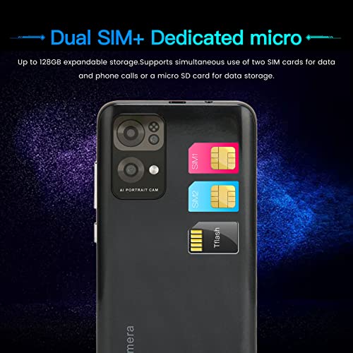Heayzoki Rino7 Pro Unlocked Android Phones, Ultra Thin Smartphone with Face Recognition Function,HD Full Screen Dual Card Dual Standby Cellphone,2GB RAM 32GB ROM(Black)