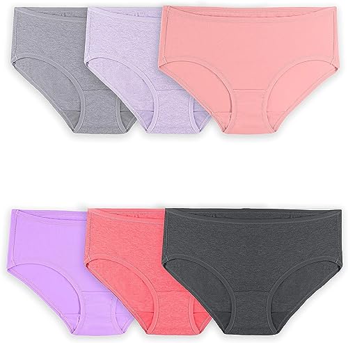 Fruit of the Loom Women's 360 Underwear, High Performance Stretch for Effortless Comfort, Available in Plus Size, Cotton Blend-Hipster-6 Pack-Colors May Vary, 9