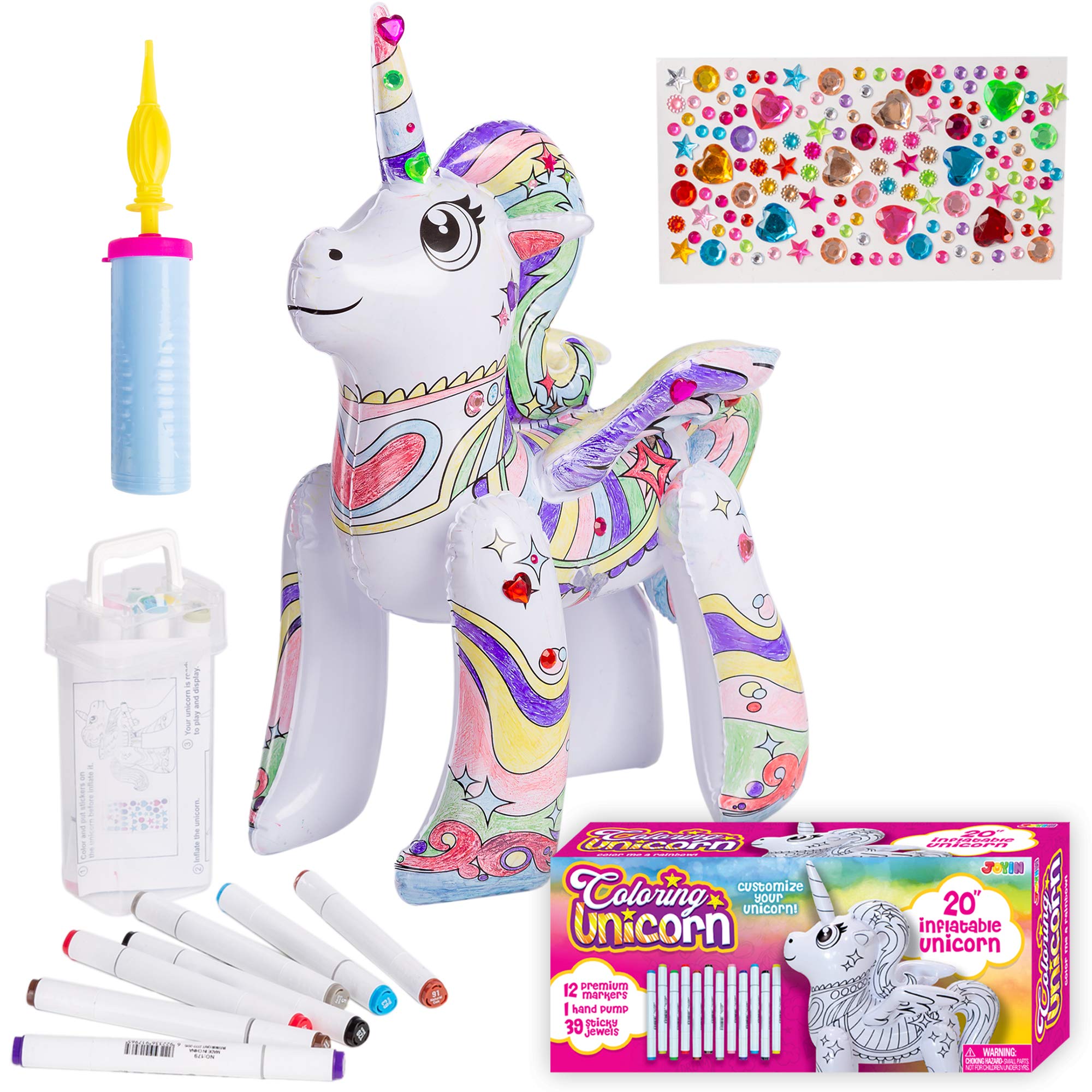 JOYIN Inflatable Coloring Craft Toy Set with Unicorn Design, Paint Your Own Unicorn Arts and Craft Kit for Kids