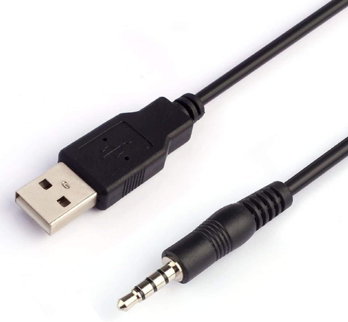 ZIMRIT 3ft USB to 3.5mm Aux Adapter Cable, Data Transfer, Black