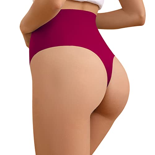 FallSweet Ultra High Waisted Thong No Show Underwear for Women High Rise Panty Pack(mix1,L)