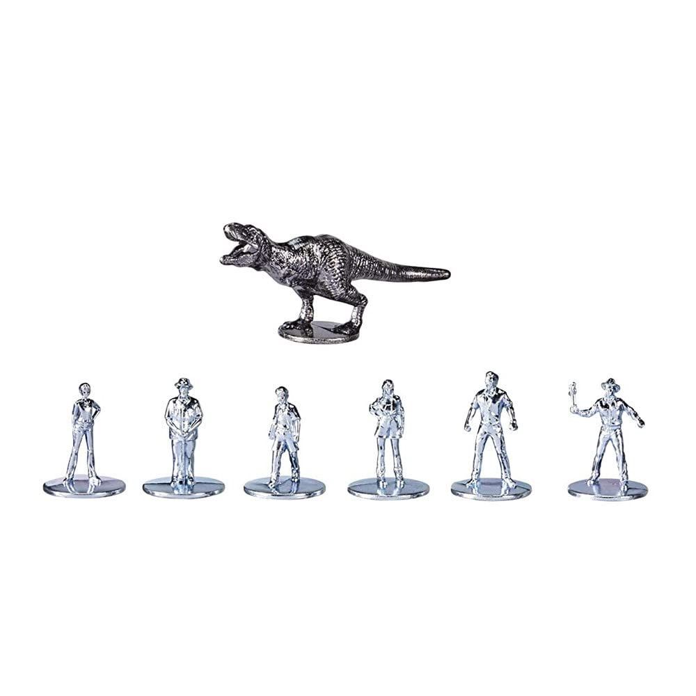 Monopoly: Jurassic Park Edition Board Game for Kids Ages 8 and Up, Includes T. Rex Token, Electronic Gate Plays SFX and Movie Theme