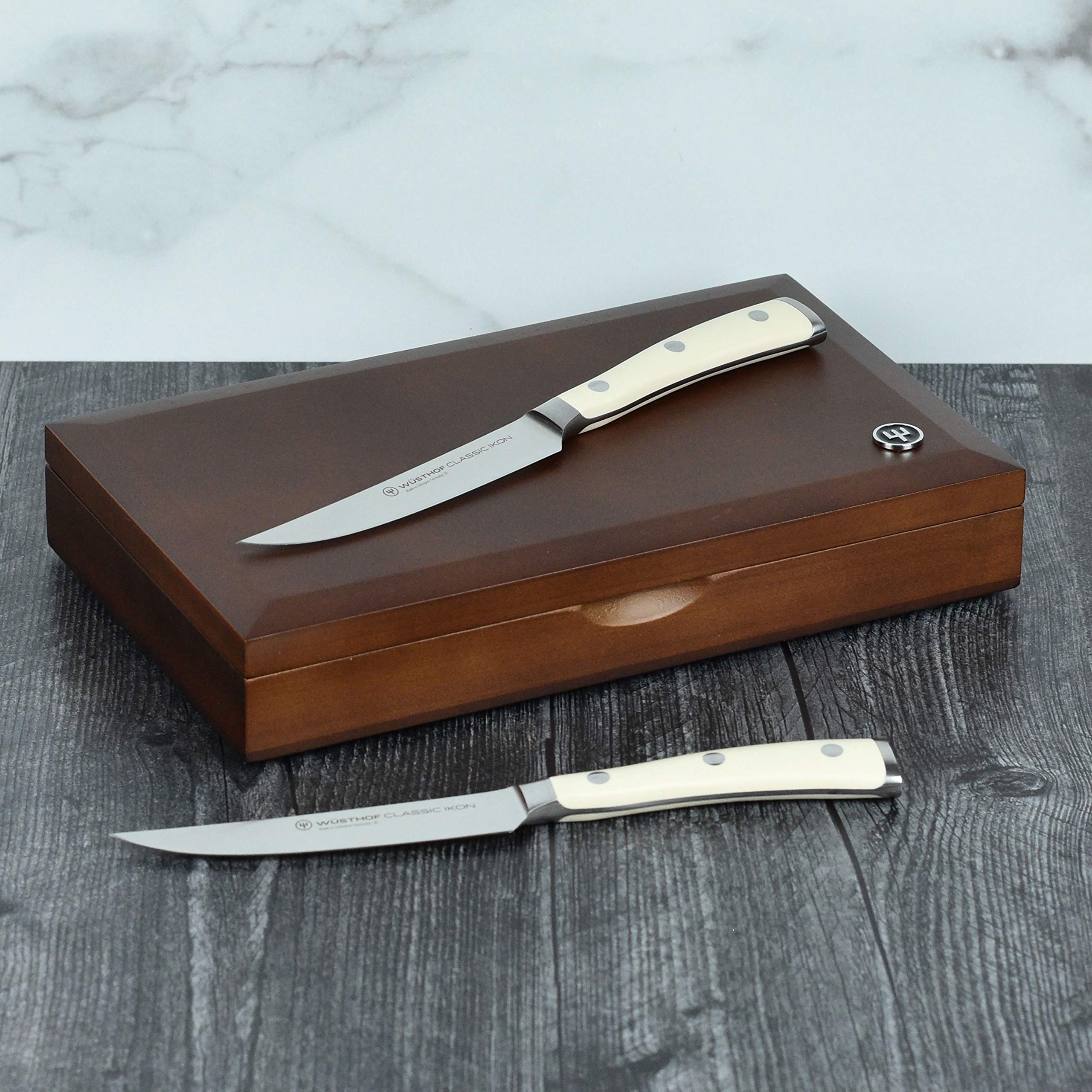 Wusthof Classic Ikon Creme Steak Knife Set with Wood Case (6 Piece)