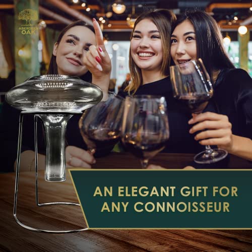 Crystal Glass Wine Decanter With Aerator - Wine Decanter Set With Wine Carafe Decanter, Aerator, Bottle Brush And Bottle Drying Rack, Wine Decanters And Carafes, Red Wine Decanter, 1.5L