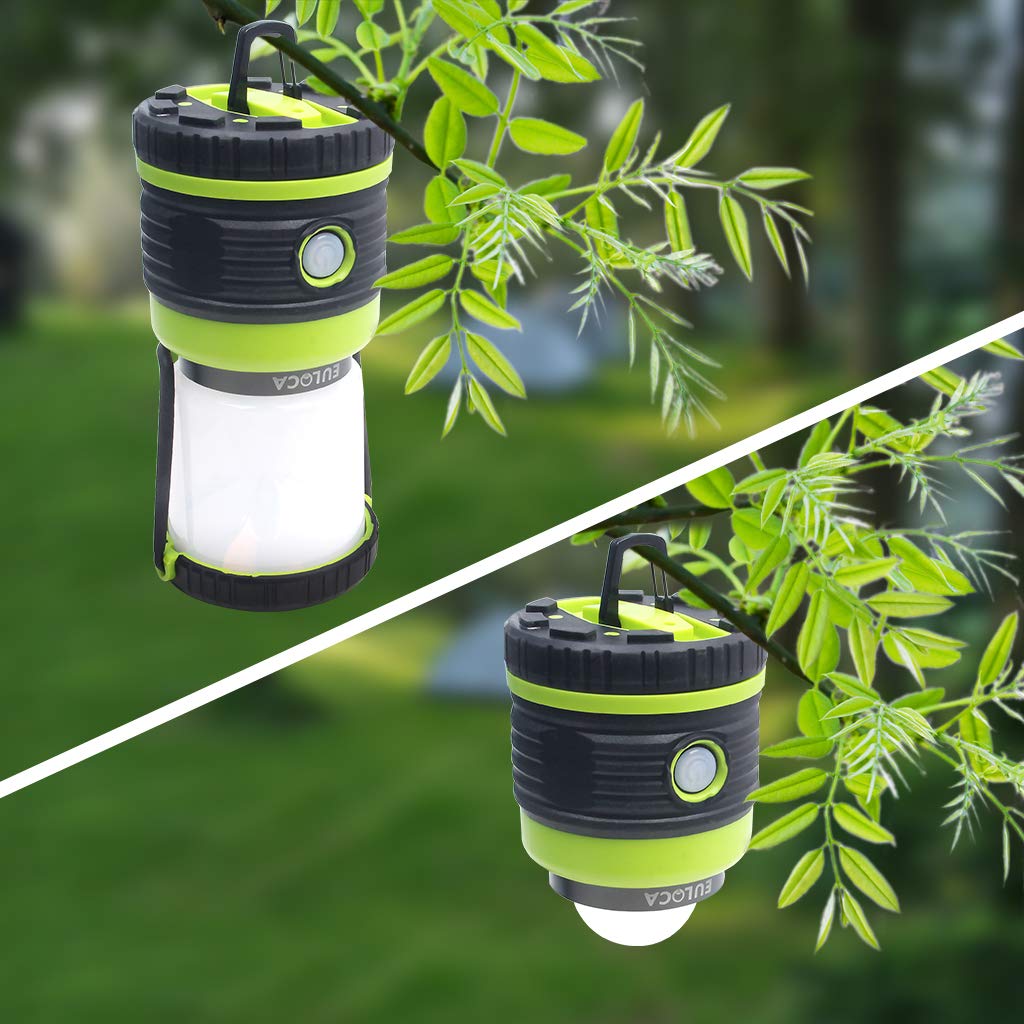EULOCA Battery Powered LED Camping Lantern, Super Bright Dimmable with 4 Light Modes, Waterproof Tent Light, Portable Lantern Flashlight for Hurricane, Emergency , Power Outages