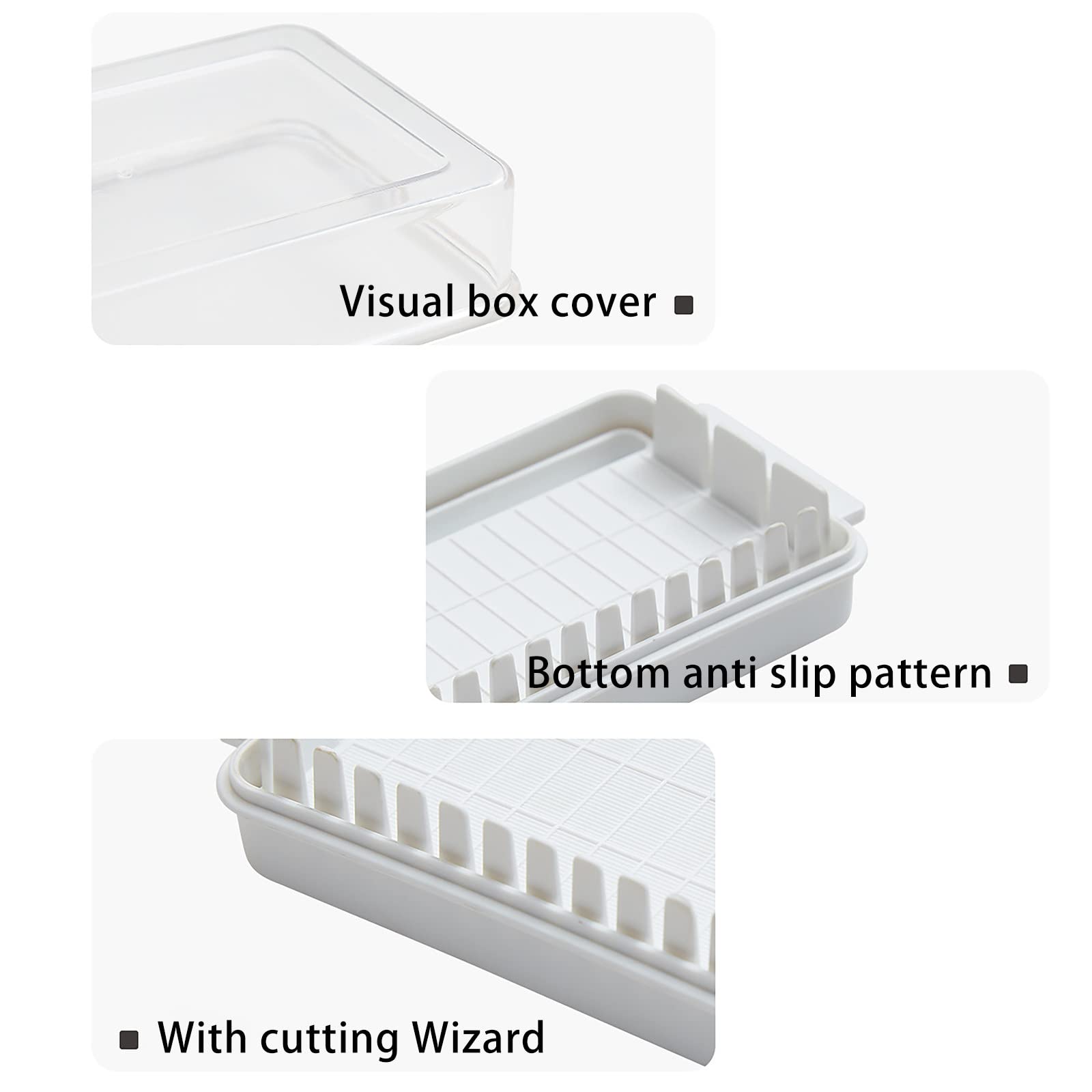 Butter Dish with Lid for Countertop, Rectangular Butter Container, Storage Box, Butter Keeper, Kitchen Gadgets Accessories Tool Kitchen Utensils Set Cute Stuff Gifts for Men Women