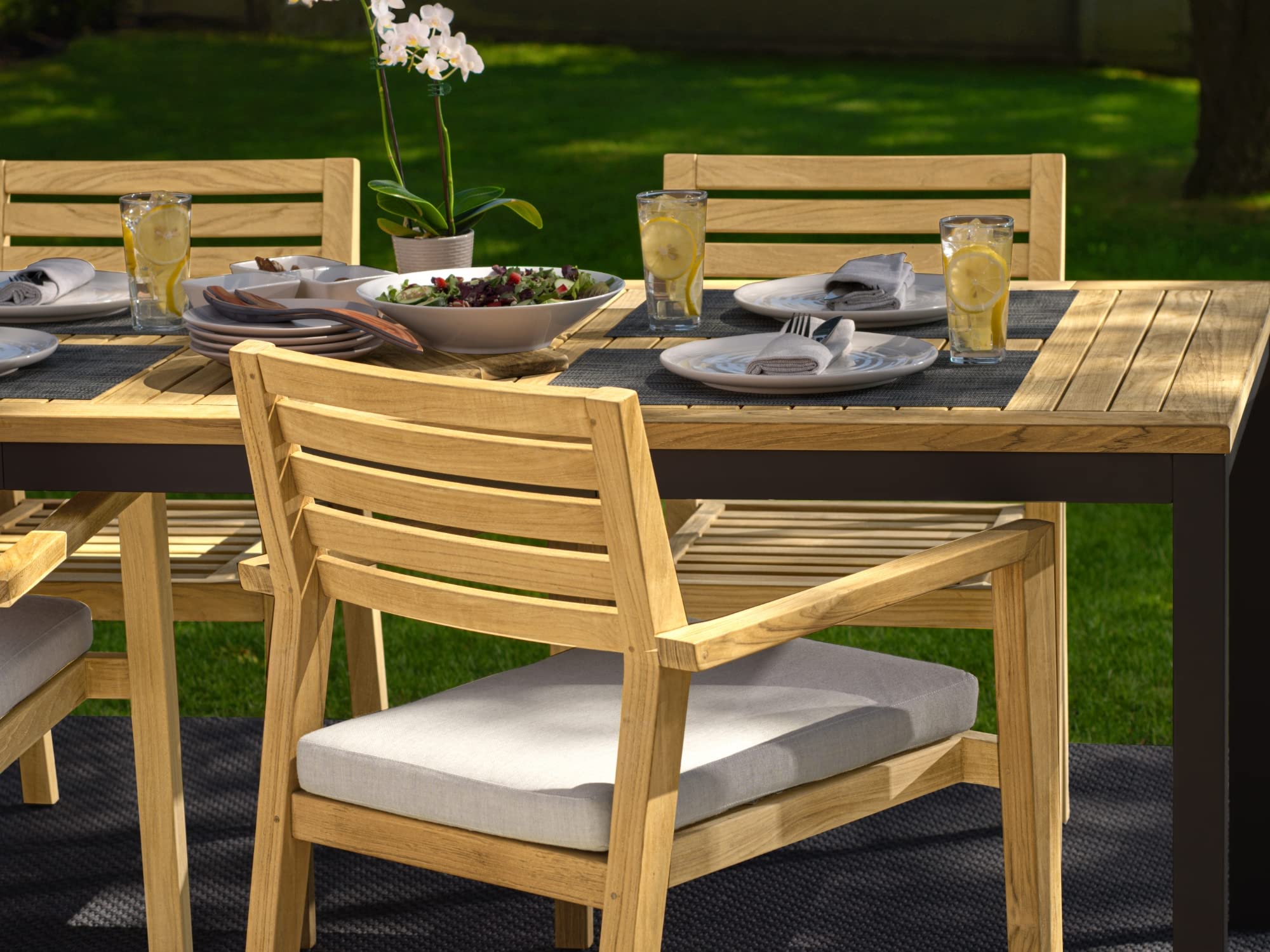 NewAge Products Outdoor Furniture Rhodes 7 Piece Dining Set with 96" Table, 91538