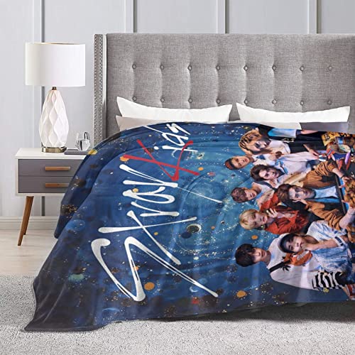 Super Soft Stray Flannel Throw Hyunjin Bangchan Felix Blanket Kids for Bed Sofa Office Knee pad,Bed car Camp Beach Blanket Throw Blankets 50"X40"
