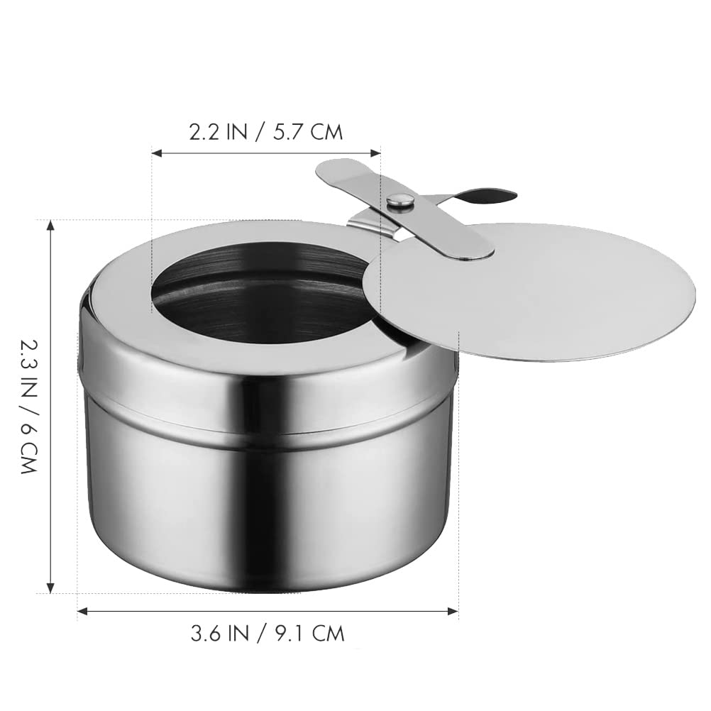Cabilock 2pcs Stainless Steel Chafing Fuel Holder with Cover Chafer Canned Heat Fuel Box Buffet Warmer Warming Trays for Buffets Barbecue Parties Chafing Dish Buffet