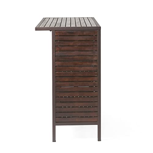 Christopher Knight Home Milos Acacia Bar Table, Dark Brown / Rustic Metal