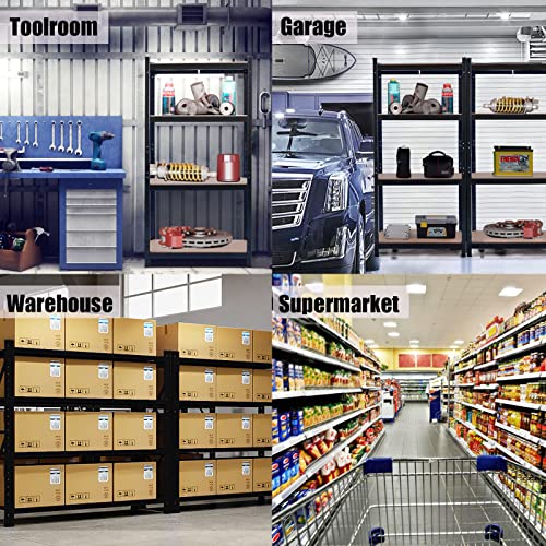 ERGOMASTER Storage Shelves Metal Garage Shelving Unit 4-Shelf Adjustable Heavy Duty Boltless Organizer Rack for Home Warehouse Pantry Office 64" W x 16" D x 63" H(Black,2Pack)