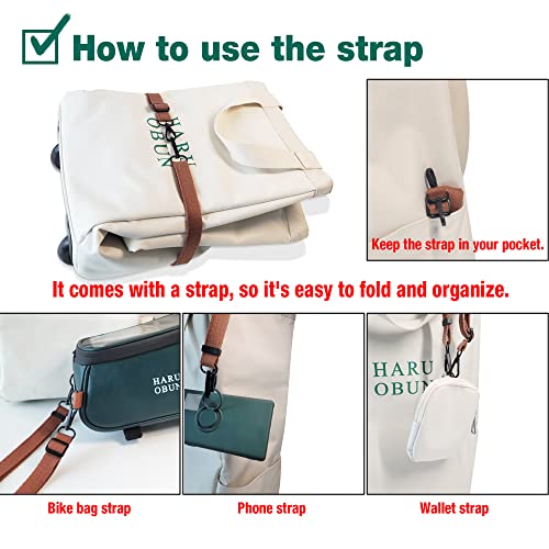haruobun Slim Storage Rolling Bag, Compact Cooler, Insulated Collapsible Beach Summer, Fashion Rolling Shopper for Office Bathroom Kitchen Camping Mart Library Laundry Room Narrow Places, White