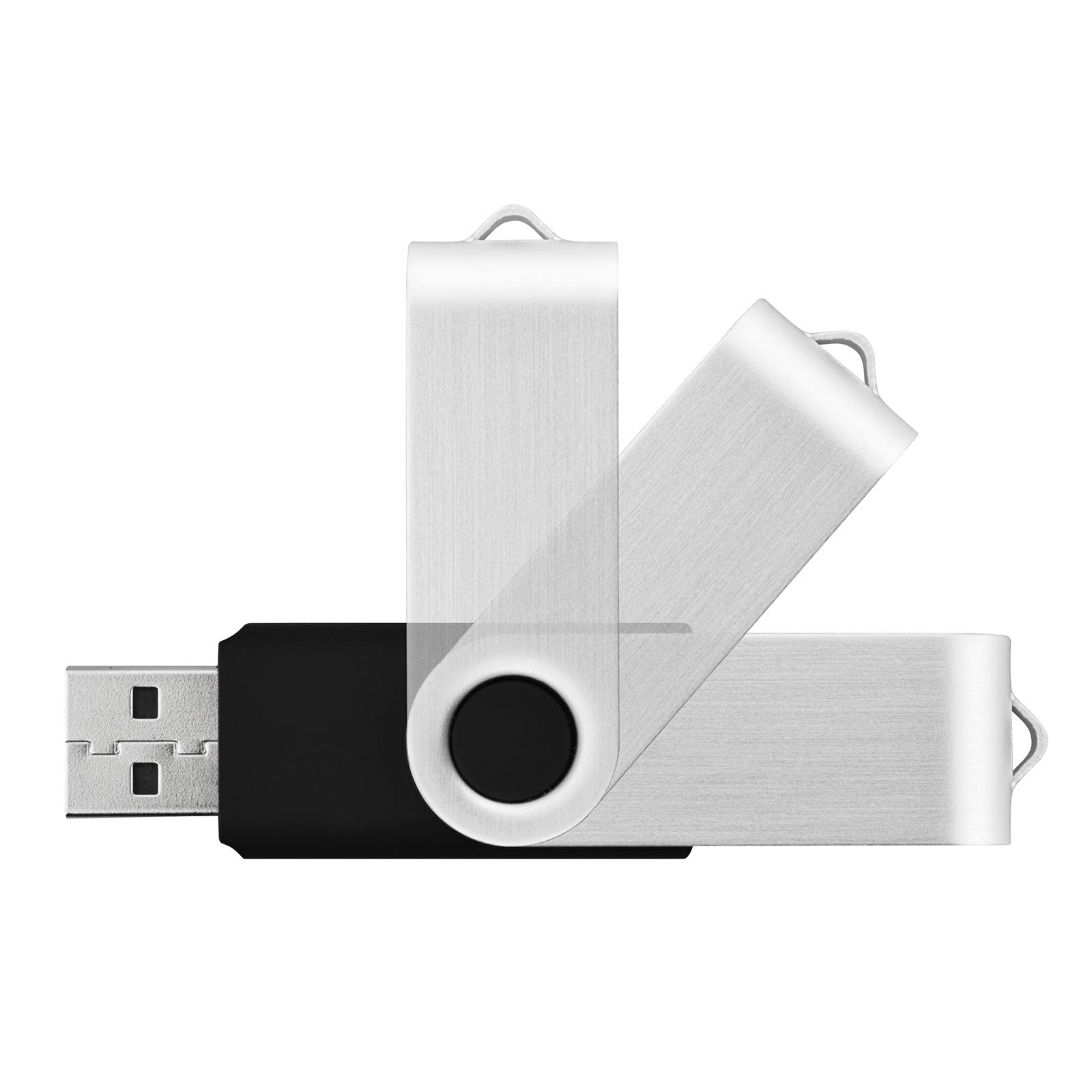 KOOTION 10 X 16 GB USB Flash Drive USB 2.0 Thumb Drive Memory Pen Stick Jump Drive Keychain Design Zip Drives Bulk (Black)