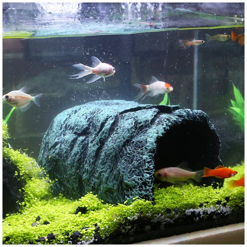 Reptile Rock Hide Cave Natural Hideout for Reptiles/Small Lizards/Turtles/Fish/Amphibians/Bearded Dragon Tank Accessories