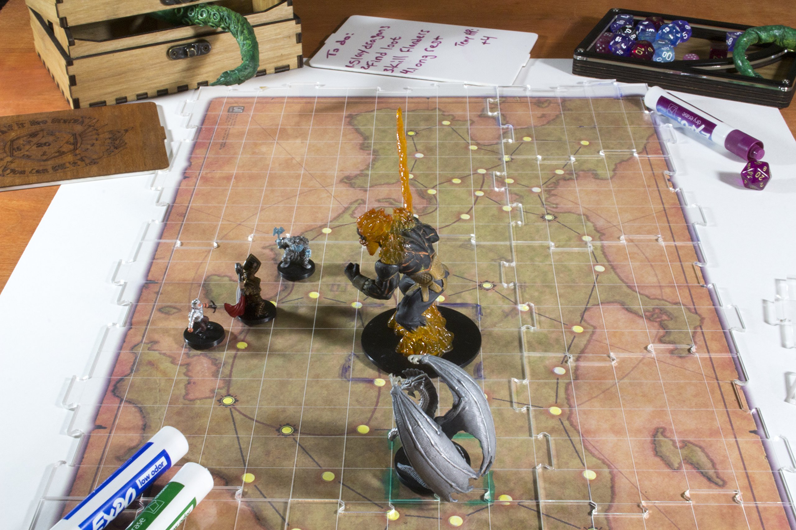 Interchangeable Clear Battle Tiles Great for D&D and RPG Games Combo Pack ~ 4-Small, 4-Big