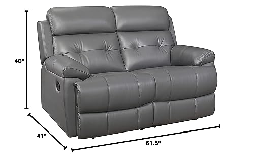Lexicon Inkwood Wall-Hugger Manual Double Reclining Loveseat, Dark Gray