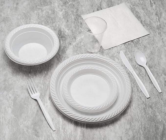 BaydenB Durable and Convenient Plastic Disposable Bowls for Parties and Events (12 Oz Bowls, 100 Pcs)