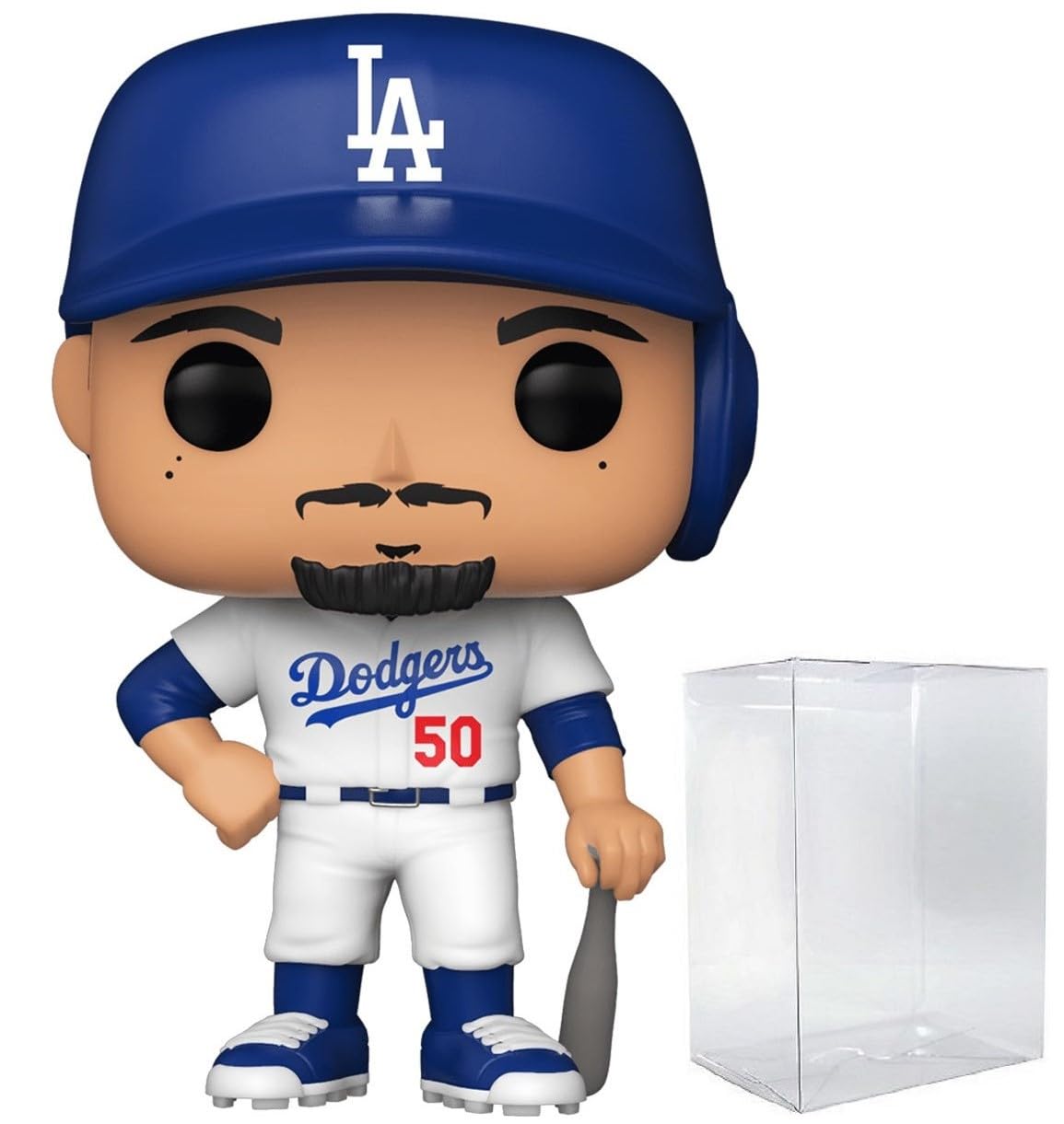 POP Funko Pop! MLB: Dodgers - Mookie Betts (Home Uniform) (Bundled with Compatible Plastic Pop Box Protector Case), 3.75 inches