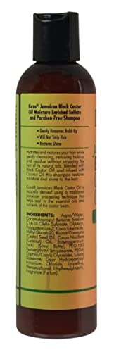 Kuza Jamaican Black Castor Oil Shampoo (8 Oz) – Damaged & Dry Hair Treatment Shampoo for Men & Women