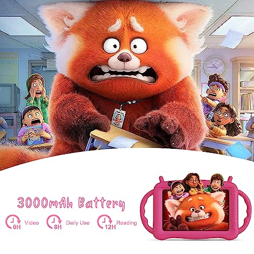 Kids Tablets 7in Android 11 Tablet for Kids Age 3-12,Quad Core 2GB RAM 32GB ROM Toddler Tablet with Shock-proof Case,Parental Control, Pre-installed Kids Educational APP,HD Screen,Dual Camera(Red)