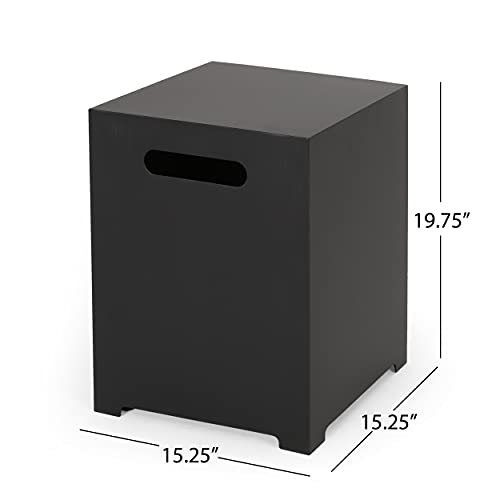 Christopher Knight Home Vernon Outdoor FIRE Pit, Dark Gray + Wood Grain