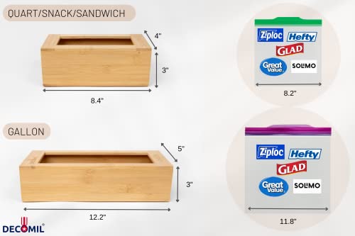 DECOMIL – Ziplock Bag Storage Organizer | Plastic Bag Organizer |Baggie Organizer Dispenser for Drawer | Food Storage Bag Organizer