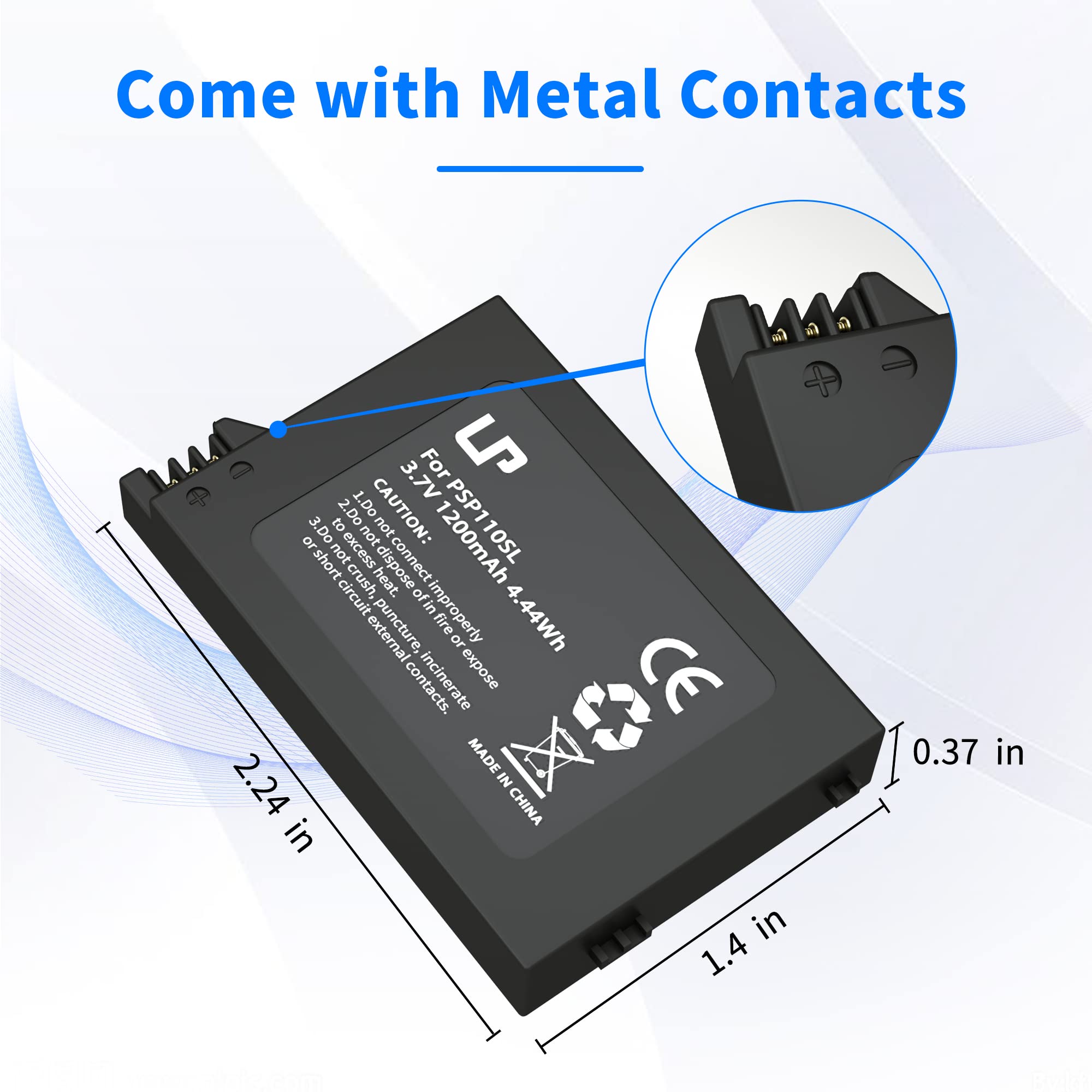 LP PSP S110 Battery, 1-Pack 3.7V 1200mAh Li-ion Rechargeable Battery, Compatible with Sony Play Station PSP 3000, PSP 2000 Series, PSP Lite, PSP Slim, PSP-S110 Console