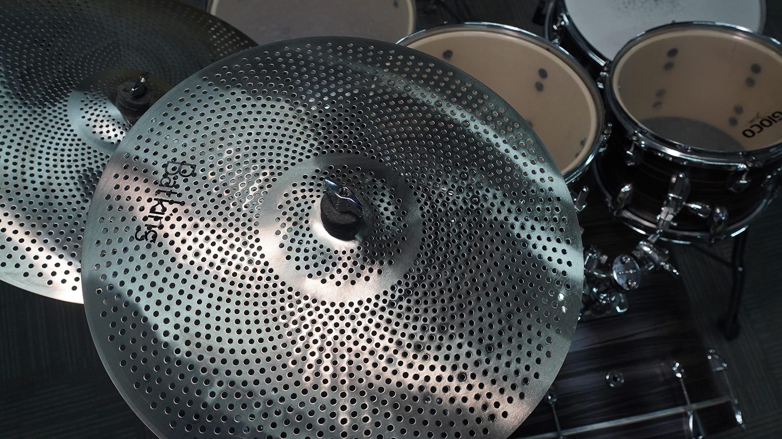 Batking Low Volume Cymbal Pack,60%-70% 14/16/18/20” Quiet Cymbals Practice Set Of 5 Pcs Practice With Cymbal Felt and Sleeve